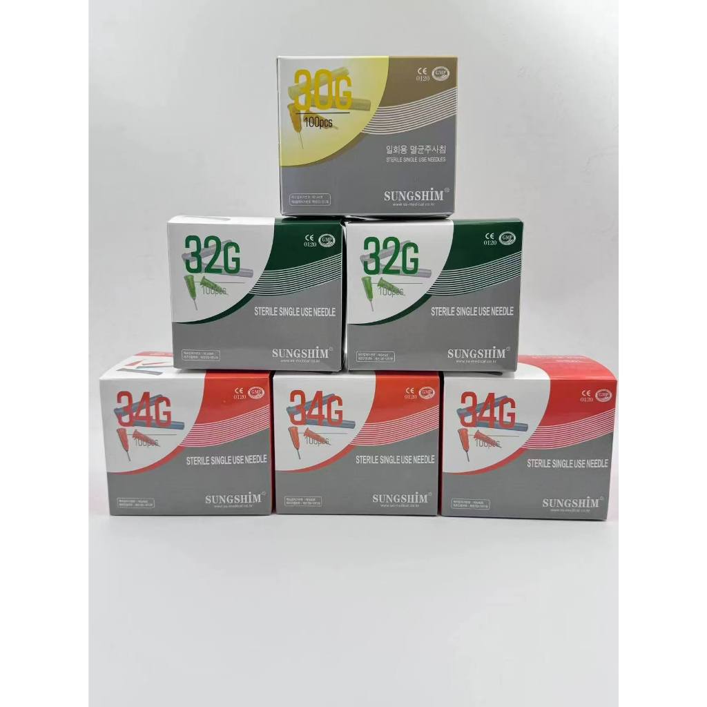 Jual (100pcs)1box Korea Dermal needle sharp needle 30G*4MM 32G*6MM 34G*4MM | Shopee Indonesia