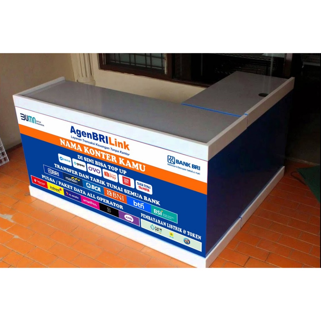 Jual STIKER VINYL MEJA AGEN BRILINK MODEL 16 ( CUSTOM NAMA KONTER ...