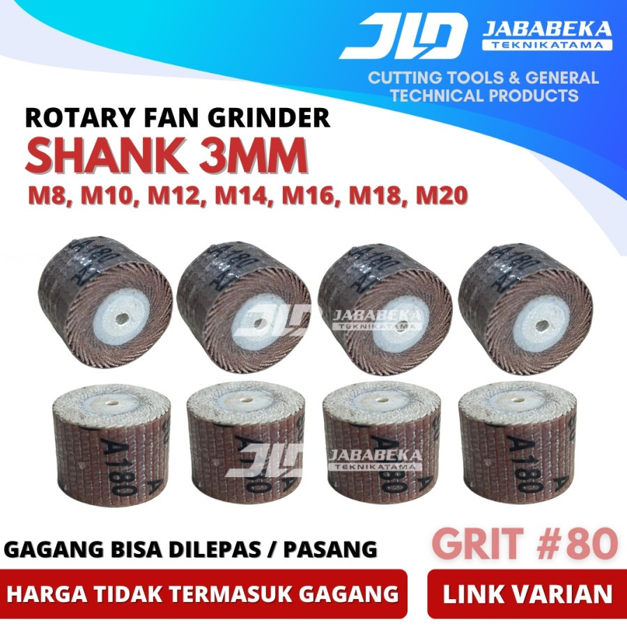 Jual Flap Wheel 8 10 12 14 16 18 20 mm Grit #80 TANPA GAGANG Tuner ...