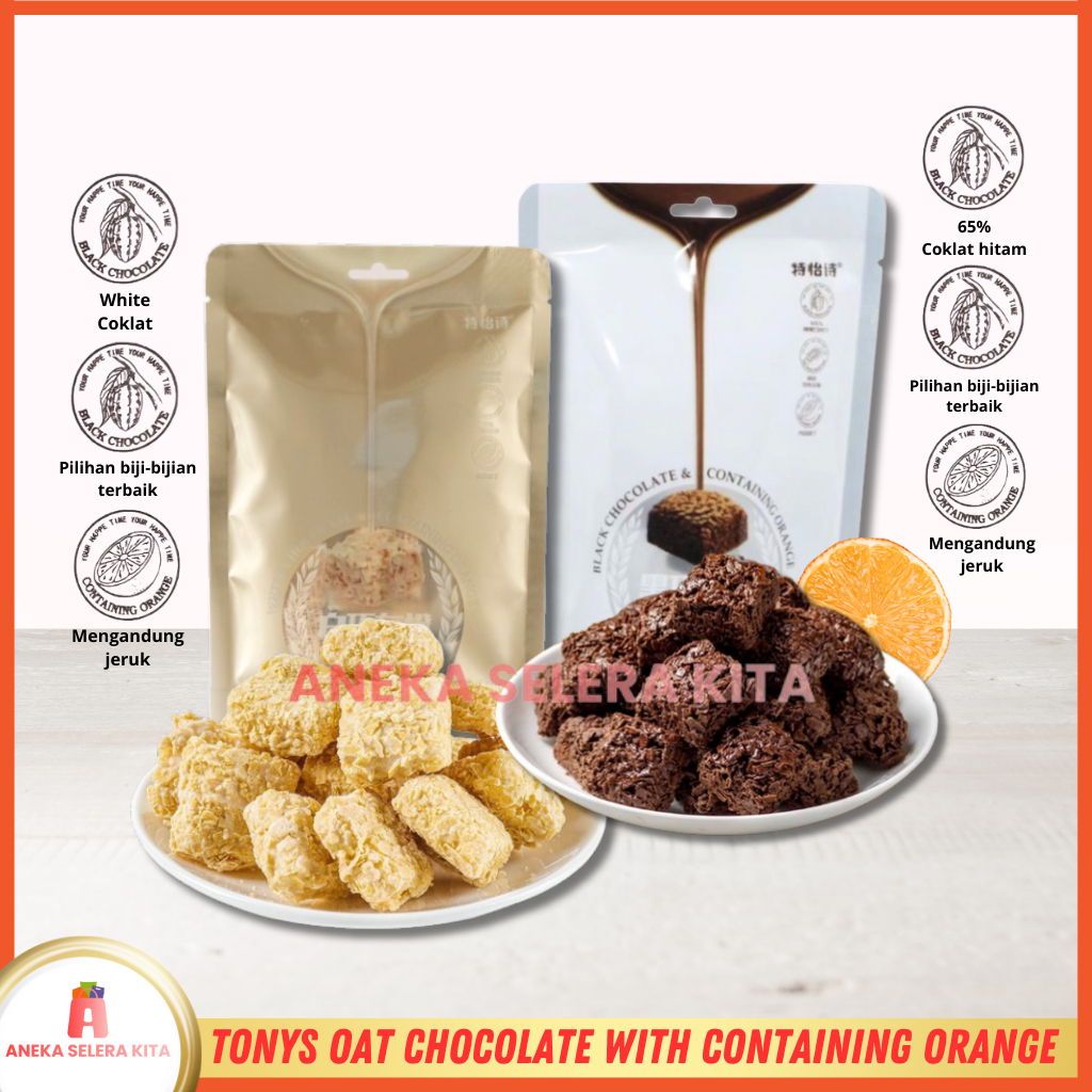Jual Aneka Cemilan Coklat Tonys Oat Chocolate & White Chocolate With ...