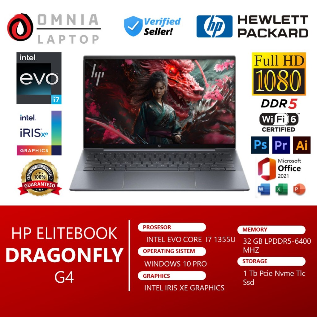 Jual Hp Elitebook Dragonfly G4 Intel Core I7 1355u 32gb Ddr5 1tb Ssd 13 ...