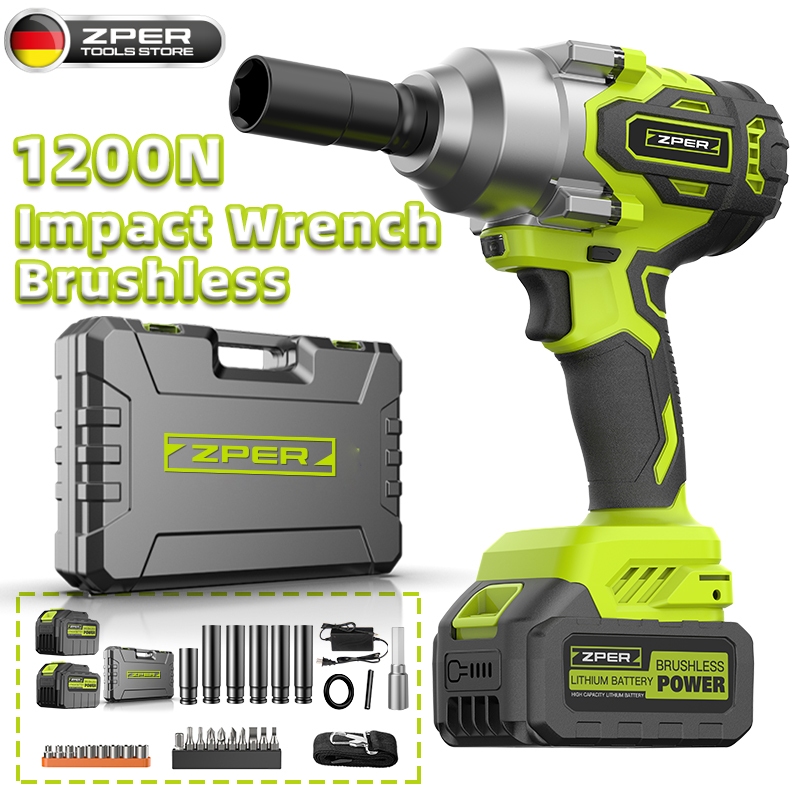 Jual ZPER Impact Wrench Brushless Cordless Bor Impact Baterai Listrik ...