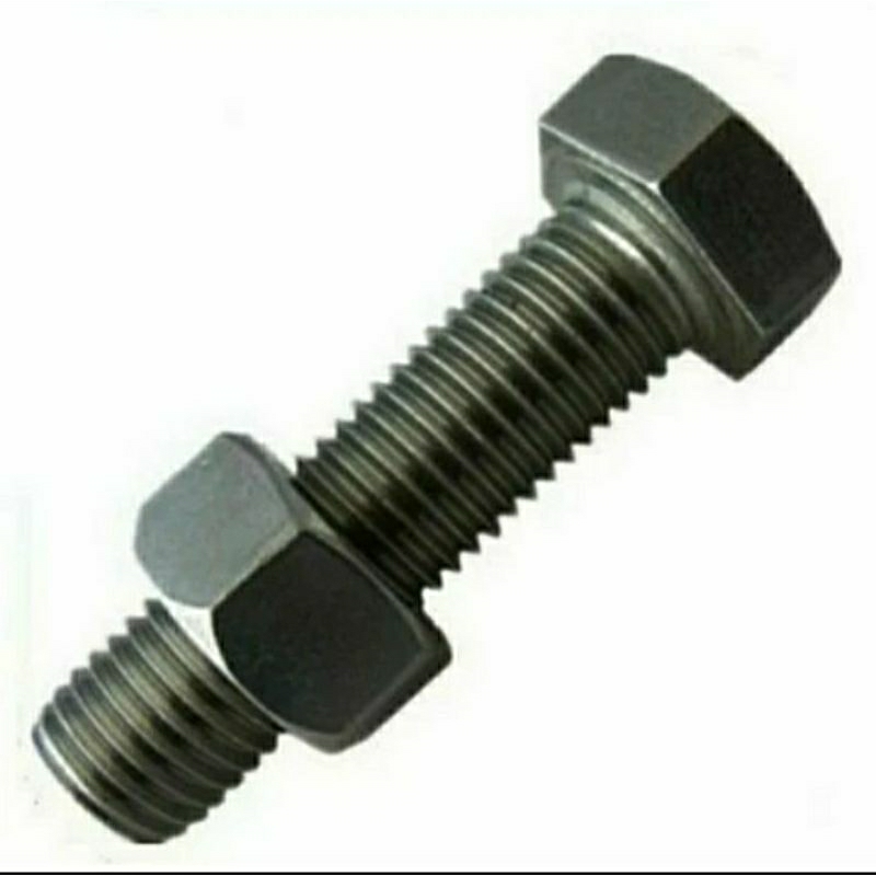 Jual Baut baja M12x25 Baut Mur Baja 8.8 Full drat baja hitam | Shopee Indonesia