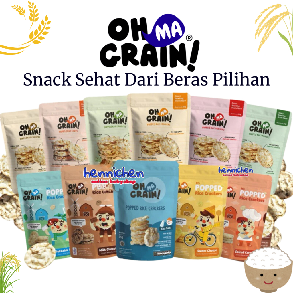 Jual PROMO SALE JUAL MURAH Oh Ma Grain Keripik beras 50gr / snack sehat ...