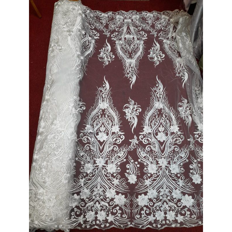 Jual (COD)tile kain spaider/kain tile spaider kebaya/tile putih spesial ...