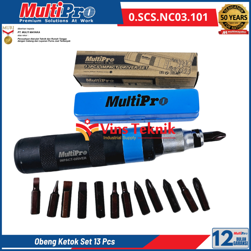 Jual Obeng Ketok Set 13 Pcs Multipro Impact Driver Set 13Pcs | Shopee ...