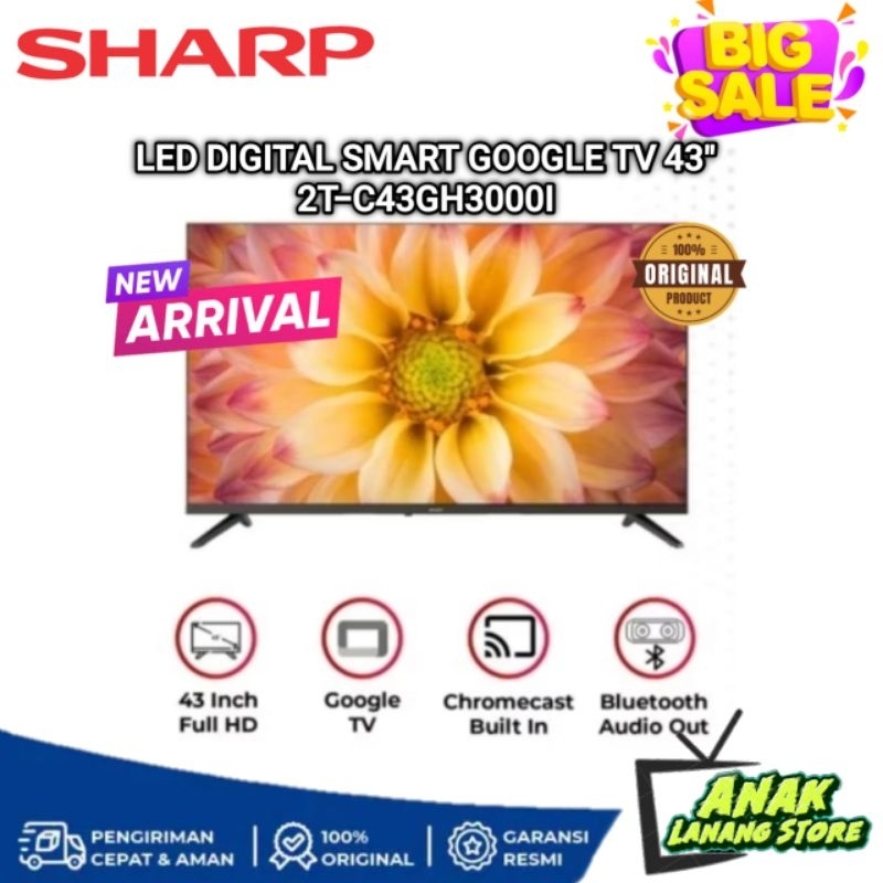 Jual SHARP GOOGLE TV 43 INCH 2T-C43GH300I FULL HD GOOGLE TV GARANSI RESMI | Shopee Indonesia