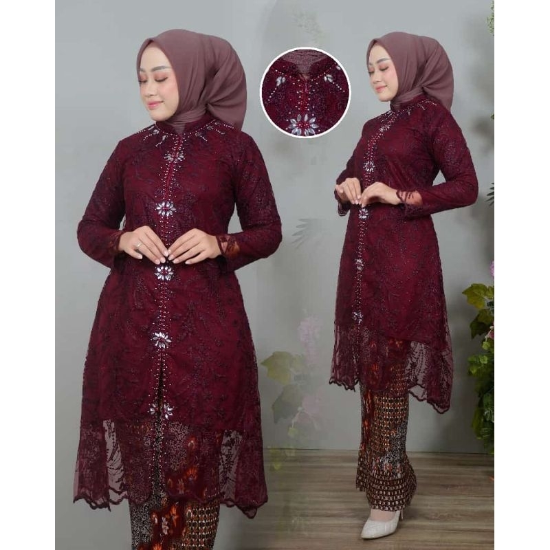 Jual Tunik Busui Pb / Seragam Pesta Kebaya Modern / Resleting Belakang ...