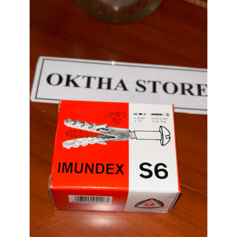 Jual Fisher IMUNDEX S6 Isi 100pcs Fiser Viser Piser Visher Tanam Lubang Dinding 6mm 6 mm ...