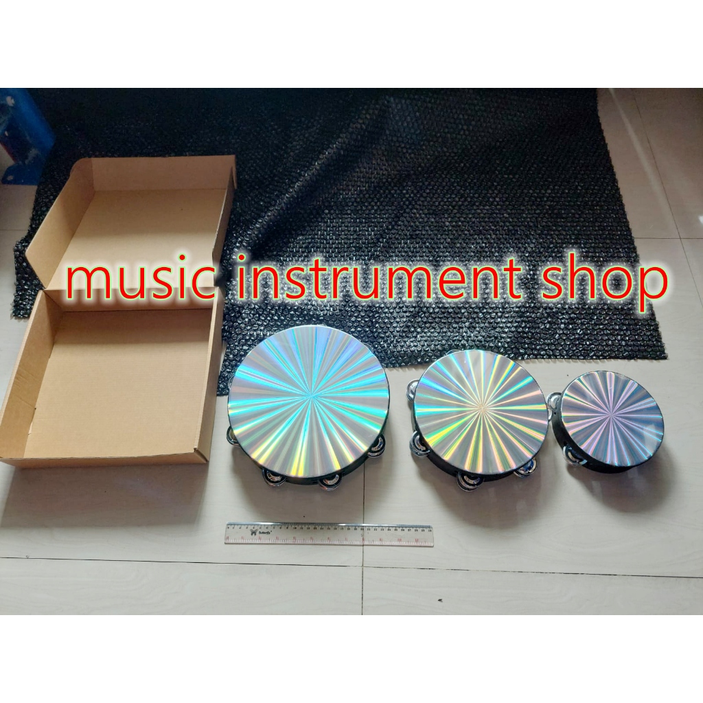 Jual tamborin hologram 6 inci 8 inci 10 inci double ring kecrekan ...