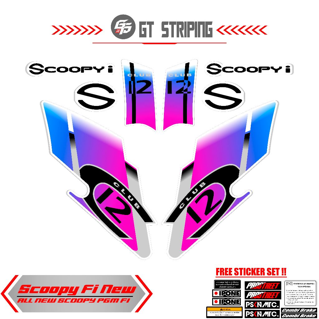 Jual STIKER STRIPING MOTOR SCOOPY FI HITAM MTF 4 / STIKER POLET SCOPY ...
