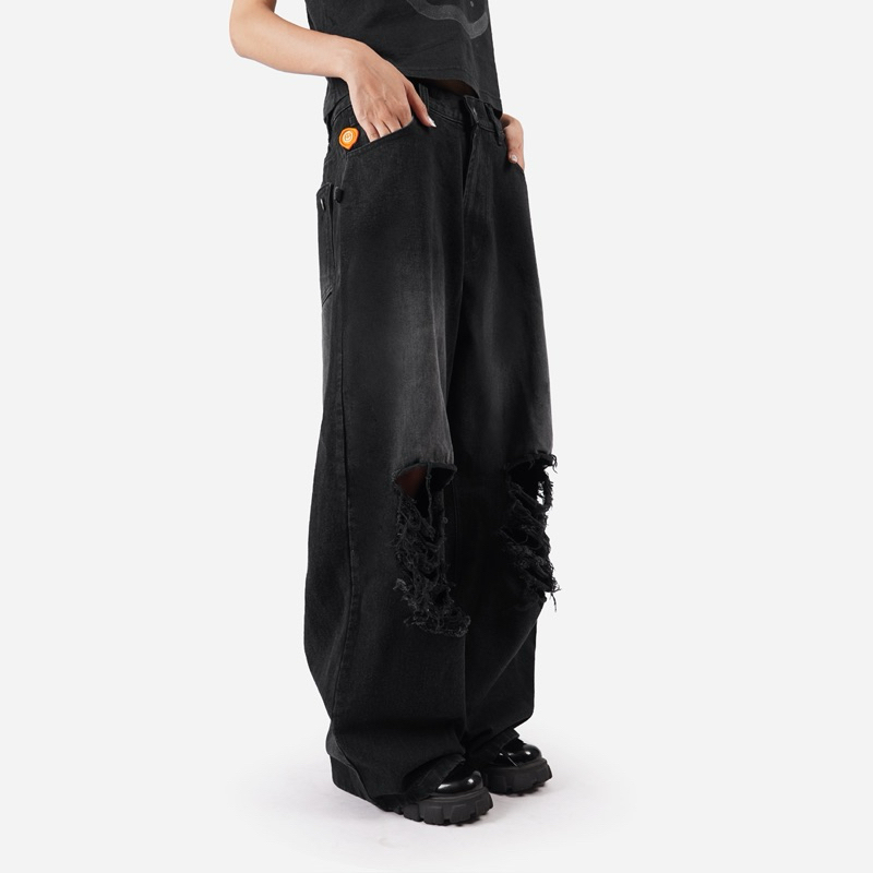 Jual FAITH FADE Workwear - Distress Baggy Jeans (Black Washed) | Shopee ...