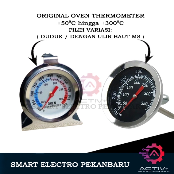 Jual ORIGINAL THERMOMETER ANALOG OVEN (50⁰C + 350⁰C) Stainless Steel ...