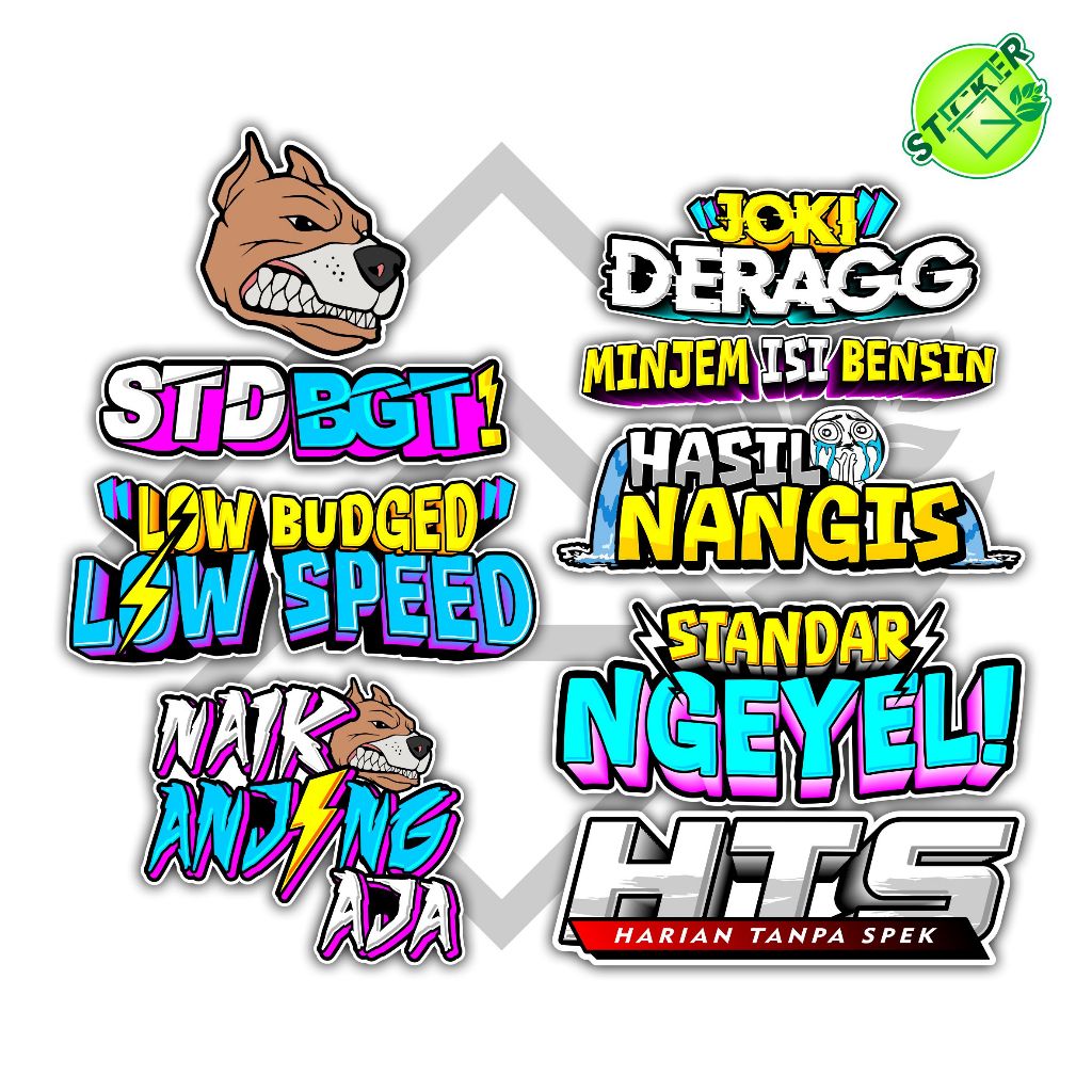 Jual STIKER PACK ISI 8 STANDAR NGEYEL LOW BUDGED LOW SPEED JOKI DERAGG ...