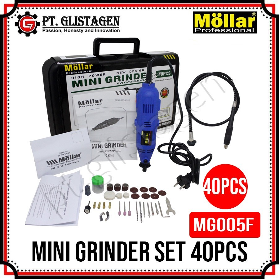 Jual Mollar MG005F Mini Die Grinder Set 40 PCS Gurinda Gerinda Bor Mini ...
