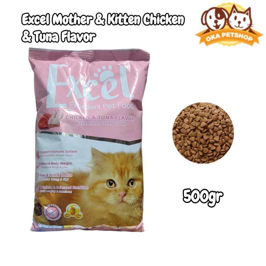Jual Excel Mother & Kitten Chicken & Tuna Flavor 500gr - Makanan Kucing ...