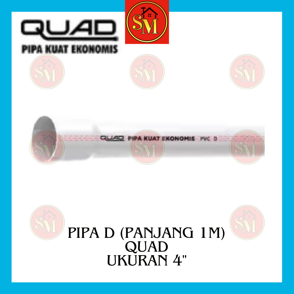 Jual Pipa / Paralon air PVC ecer 1 M Quad D 4" | Shopee Indonesia