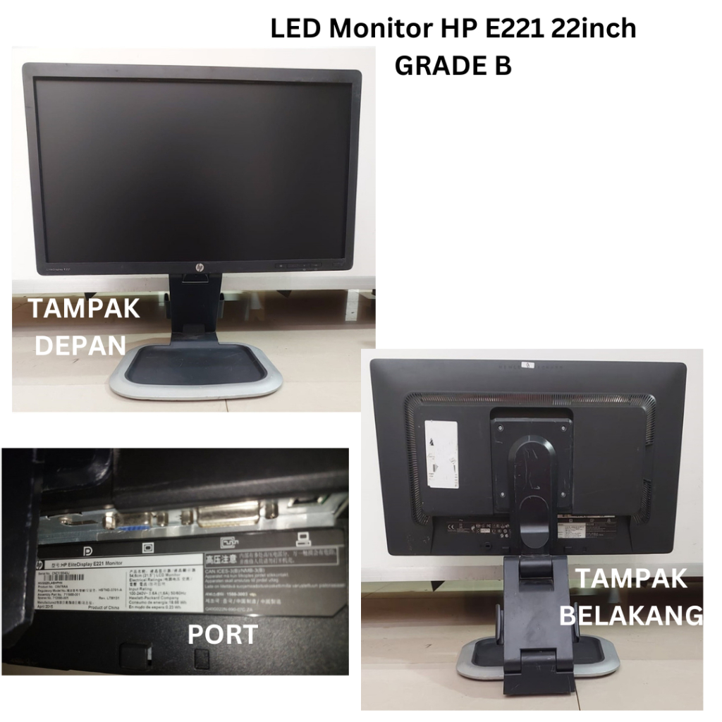 Jual LED Monitor HP E221 22" FHD Grade B | Shopee Indonesia