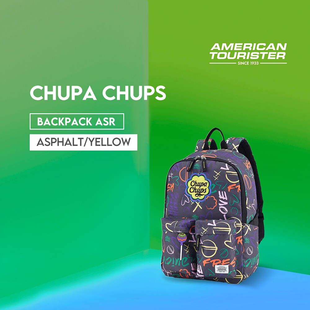 Jual Chupa Chups X American Tourister Backpack Asr - Asphalt/Yellow ...