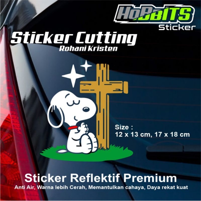 Jual Stiker Cutting Rohani Kristen Gambar Kartun Snoopy Pray Bahan ...