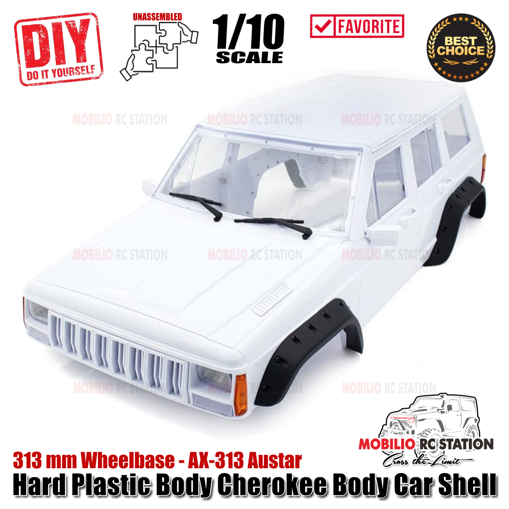 Jual Hard Body Jeep Cherokee Body Car Shell 313mm Wheelbase 1/10 Scale ...