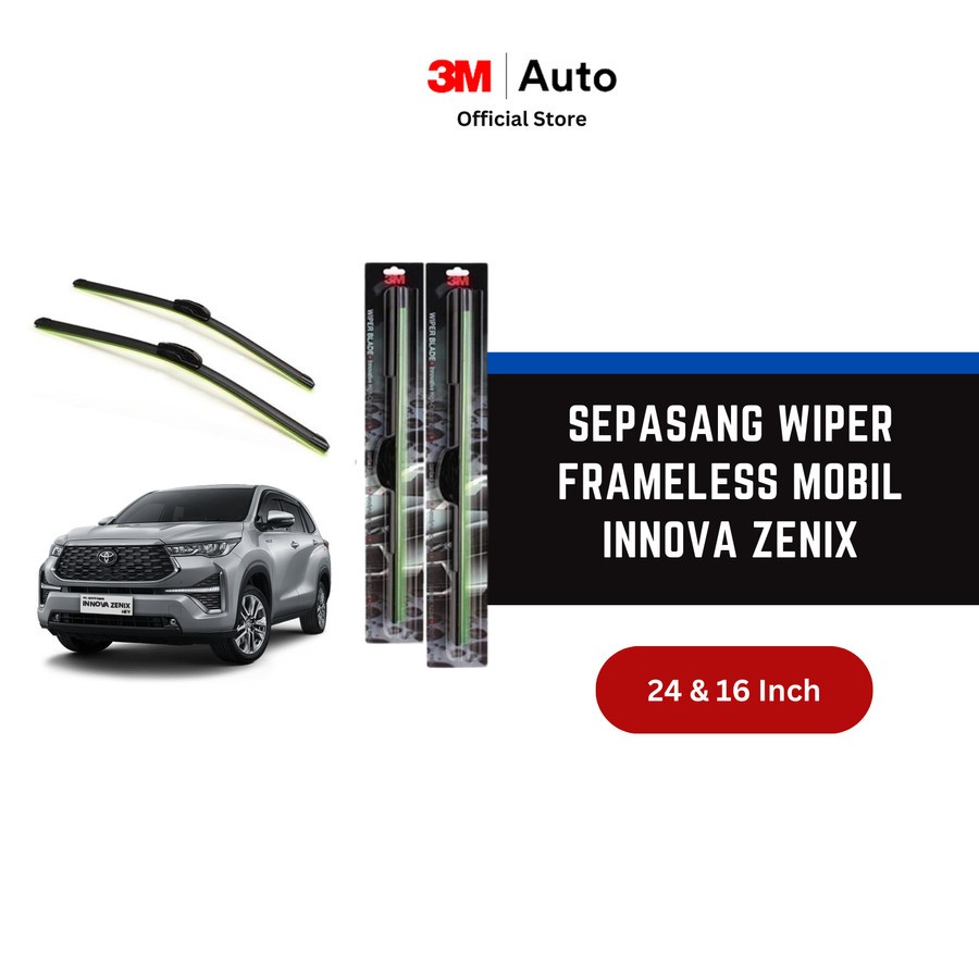 Jual 3M Wiper Frameless Mobil Toyota Innova Zenix - 24 dan 16 inch ...