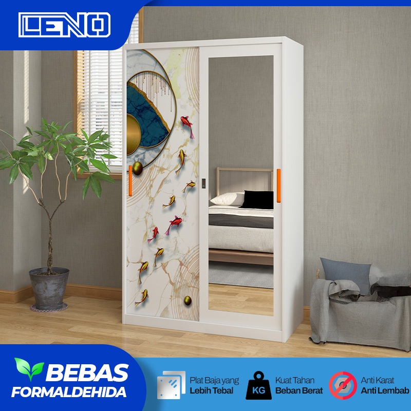 Jual LEMARI BESI SLIDING 2 PINTU LEMARI BESI PAKAIAN LEMARI BAJU MINIMALIS FULL MOTIF & FULL ...