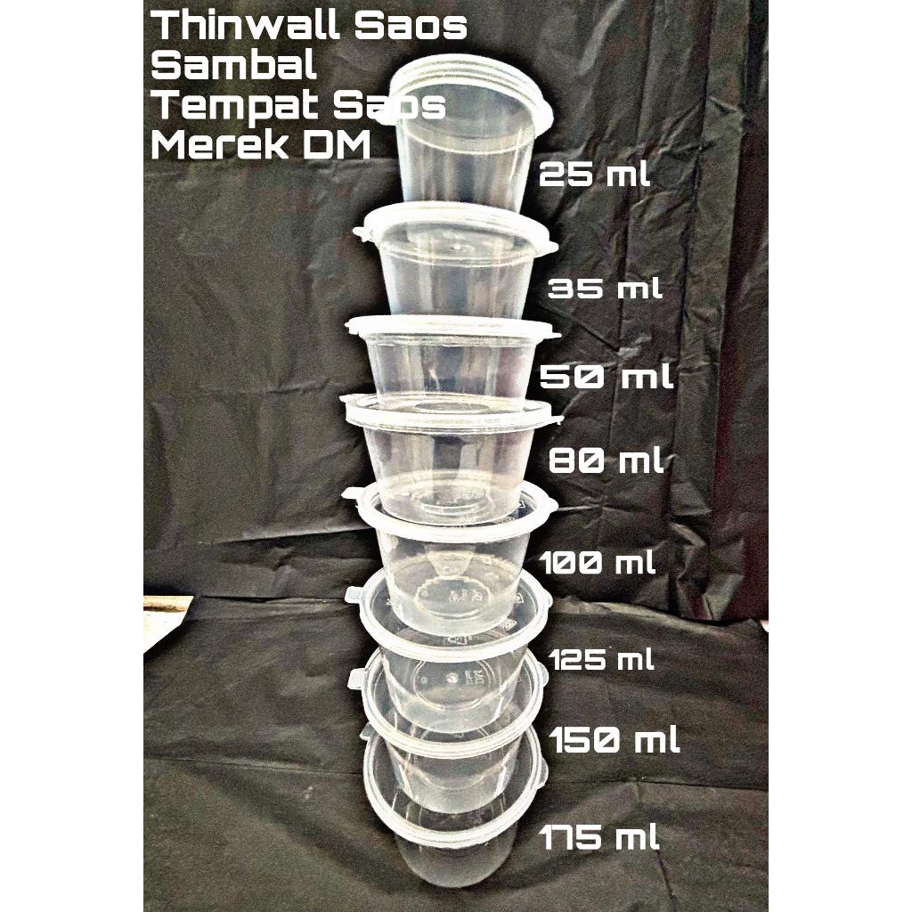 Jual THINWALL SAOS SAMBAL KECIL 25, 35, 50 80 100 125 150 175 ML MEREK DM TERMURAH ISI 50 PCS ...