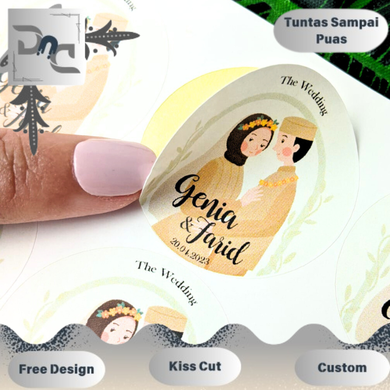 Jual 5-8 Sticker Wedding Souvenir Stiker Custom Ucapan Nikah Dnd ...