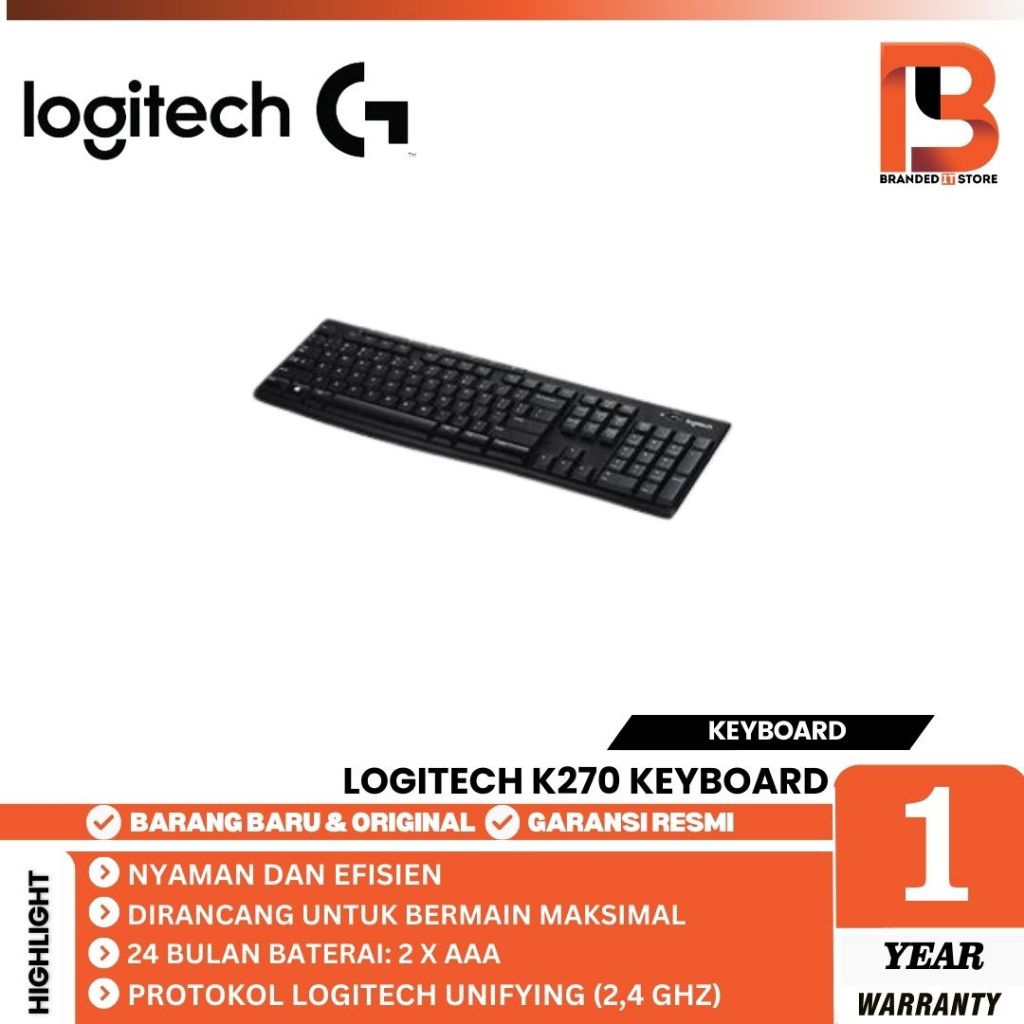 Jual LOGITECH K270 KEYBOARD WIRELESS FULL SIZE | Shopee Indonesia