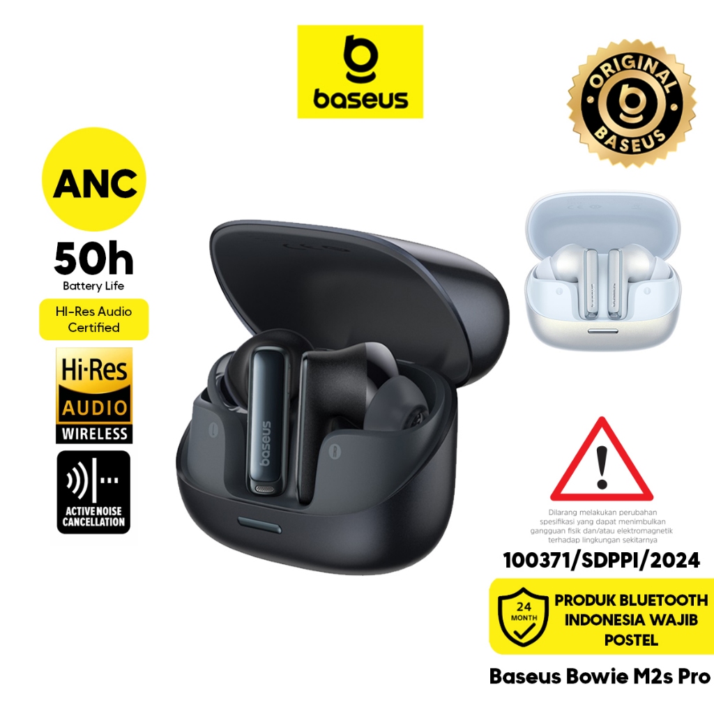 Jual Baseus Bowie M2s Pro IPX 4 ANC ENC Waterproof TWS Hi-Fi Noise Cancellation Super Bass ...