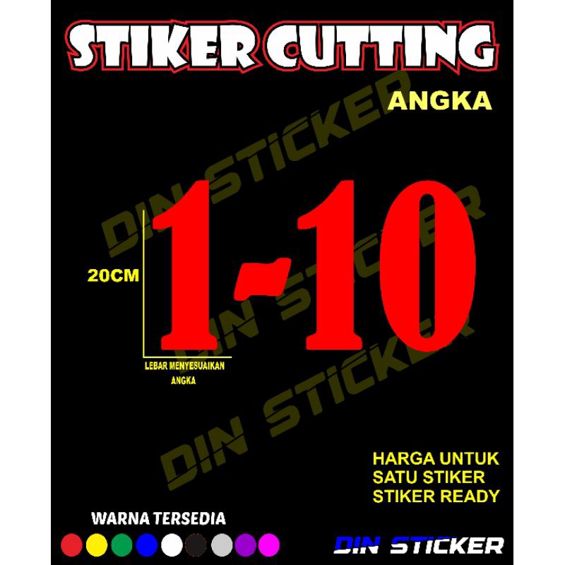 Jual stiker angka ukuran 20 cm | Shopee Indonesia