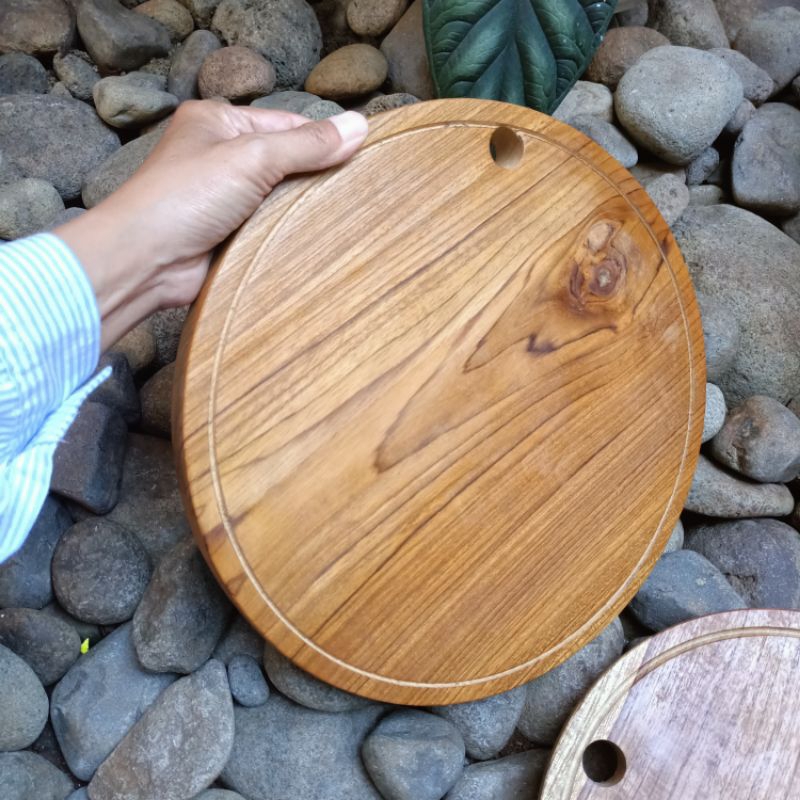 Jual Talenan bulat kayu jati diameter 25 dan 30 cm tebal 2 cm Foodgrade ...