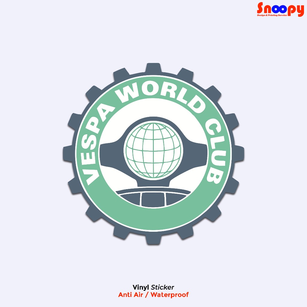 Jual Stiker Motor Vespa World Club Print Cut Sticker Tahan Air | Shopee ...