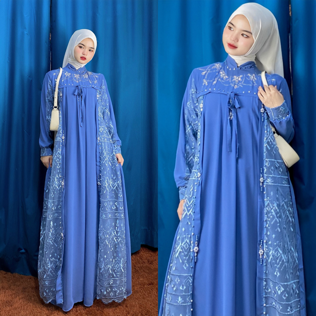 Jual Gamis Pesta Model Terbaru 2025 Nadhira Dress Baju Gamis Brokat Kondangan Mewah Elegan ...