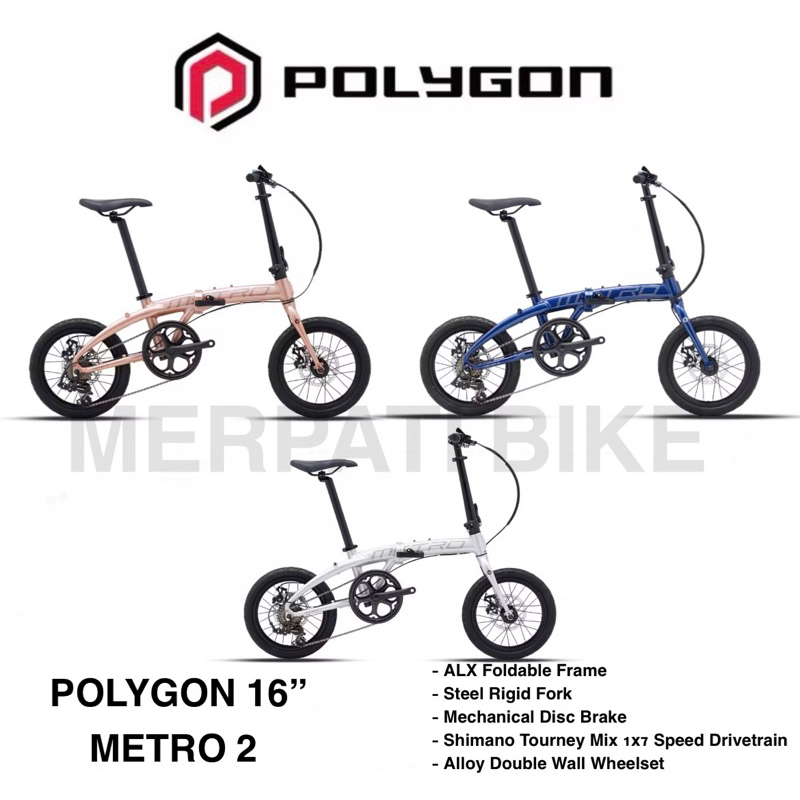 Jual Polygon Metro 2 Sepeda Lipat 16 inch Folding Bike Sepeda Lipat ...