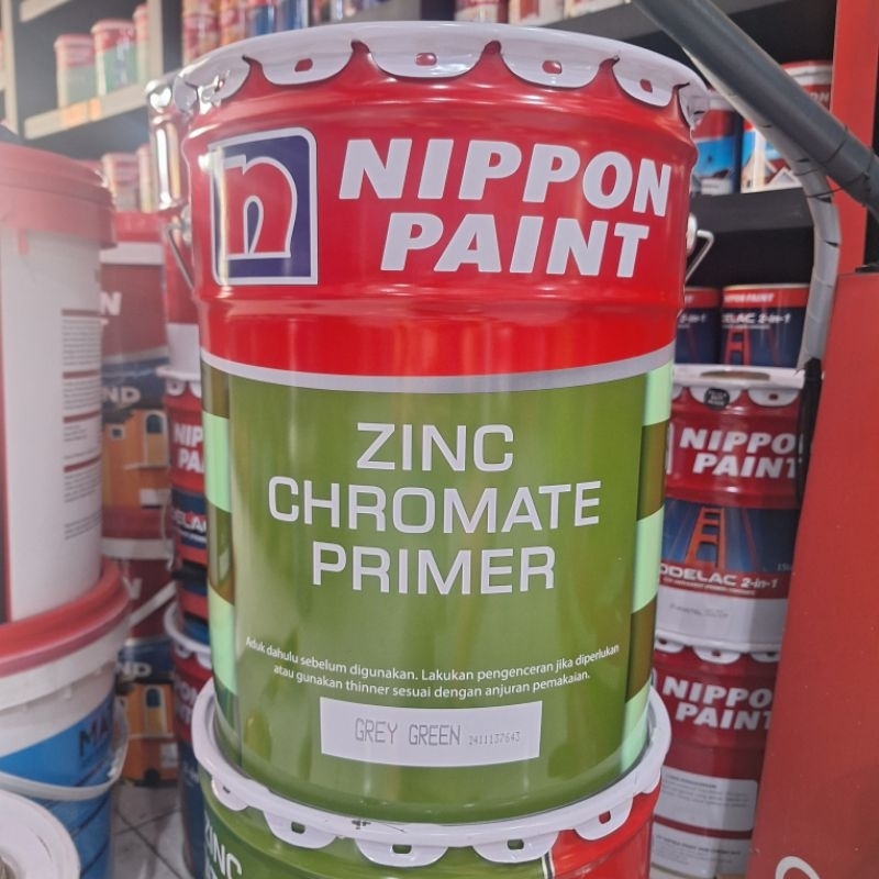 Jual Nippon Paint Zinc Chromate Primer - Grey Green 20kg / cat dasar meni besi anti karat ...