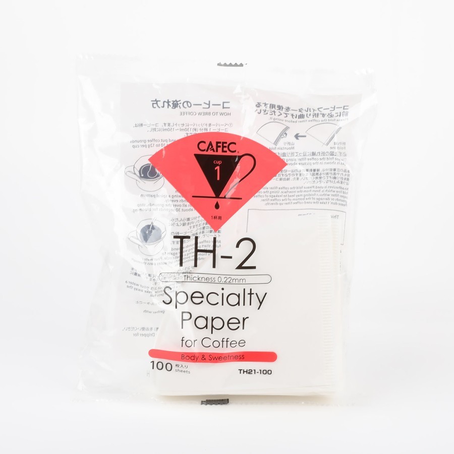 Jual CAFEC Coffee Filter TH21-100 V60-01 Thin 0,22 mm For Body ...