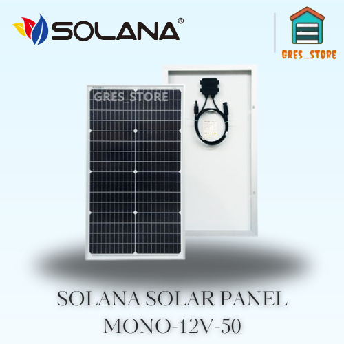 Jual SOLANA MONOCRYSTALLINE SOLAR PANEL - MONO-12V-50 WATT | Shopee ...