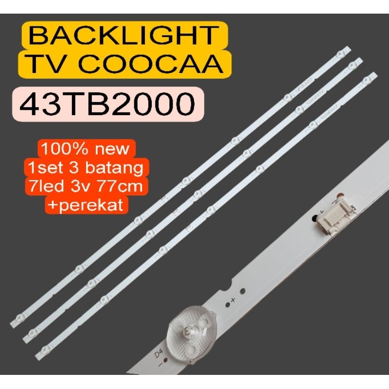 Jual LAMPU LED BACKLIGHT BL TV COOCAA COCA 43 43TB2000 7LED | Shopee ...
