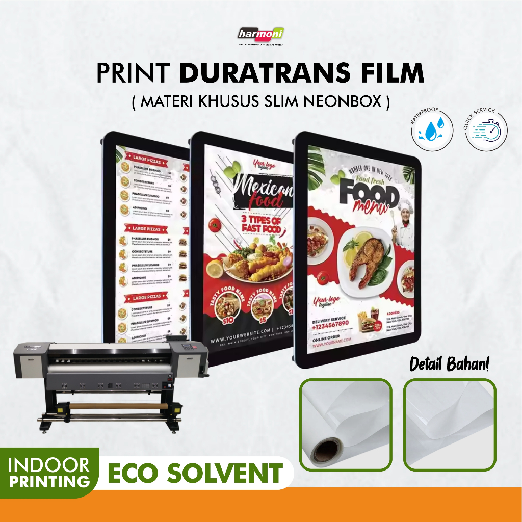 Jual Cetak Duratrans Film - Materi Neonbox, Indoor Printing Cocok untuk ...
