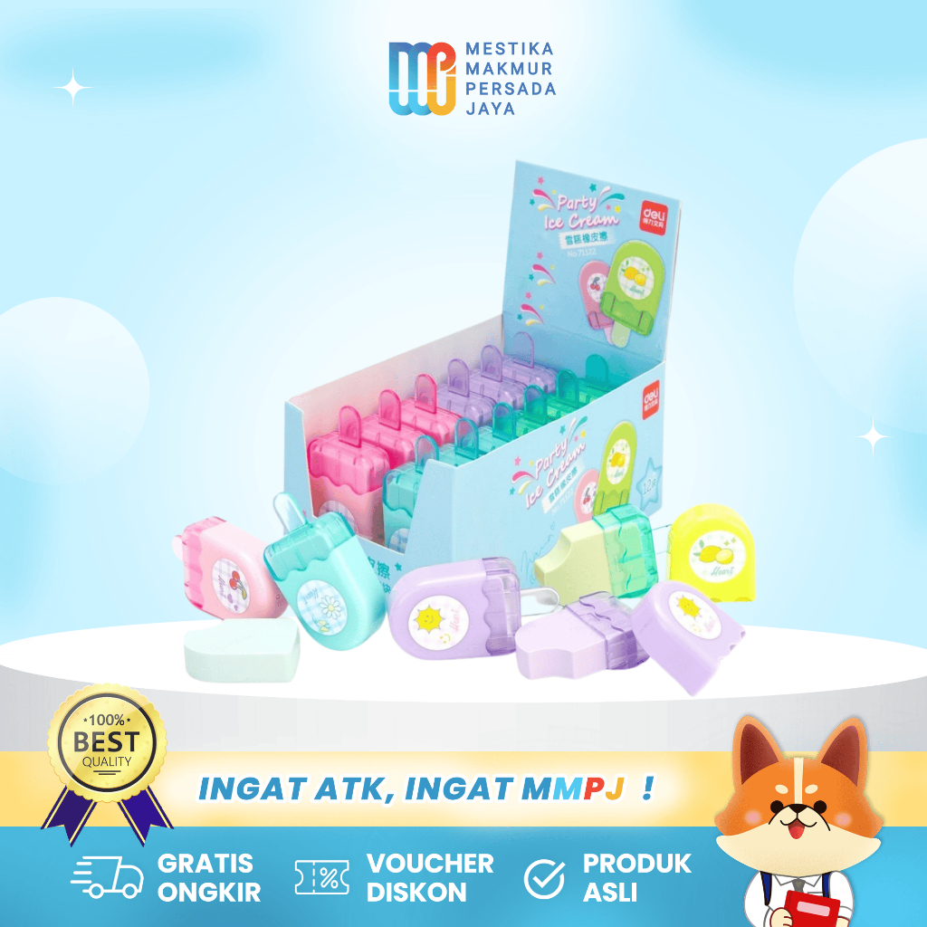 Jual Deli Penghapus Pensil Karakter Lucu Berbentuk Ice Cream 71122 ...