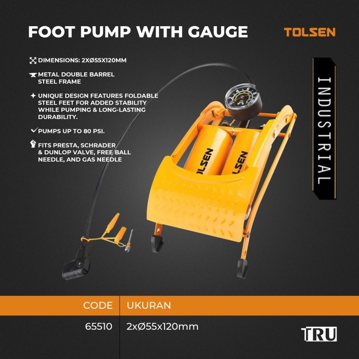 Jual FOOT PUMP WITH GAUGE High Pressure Foot Pump Pompa Angin Manual ...