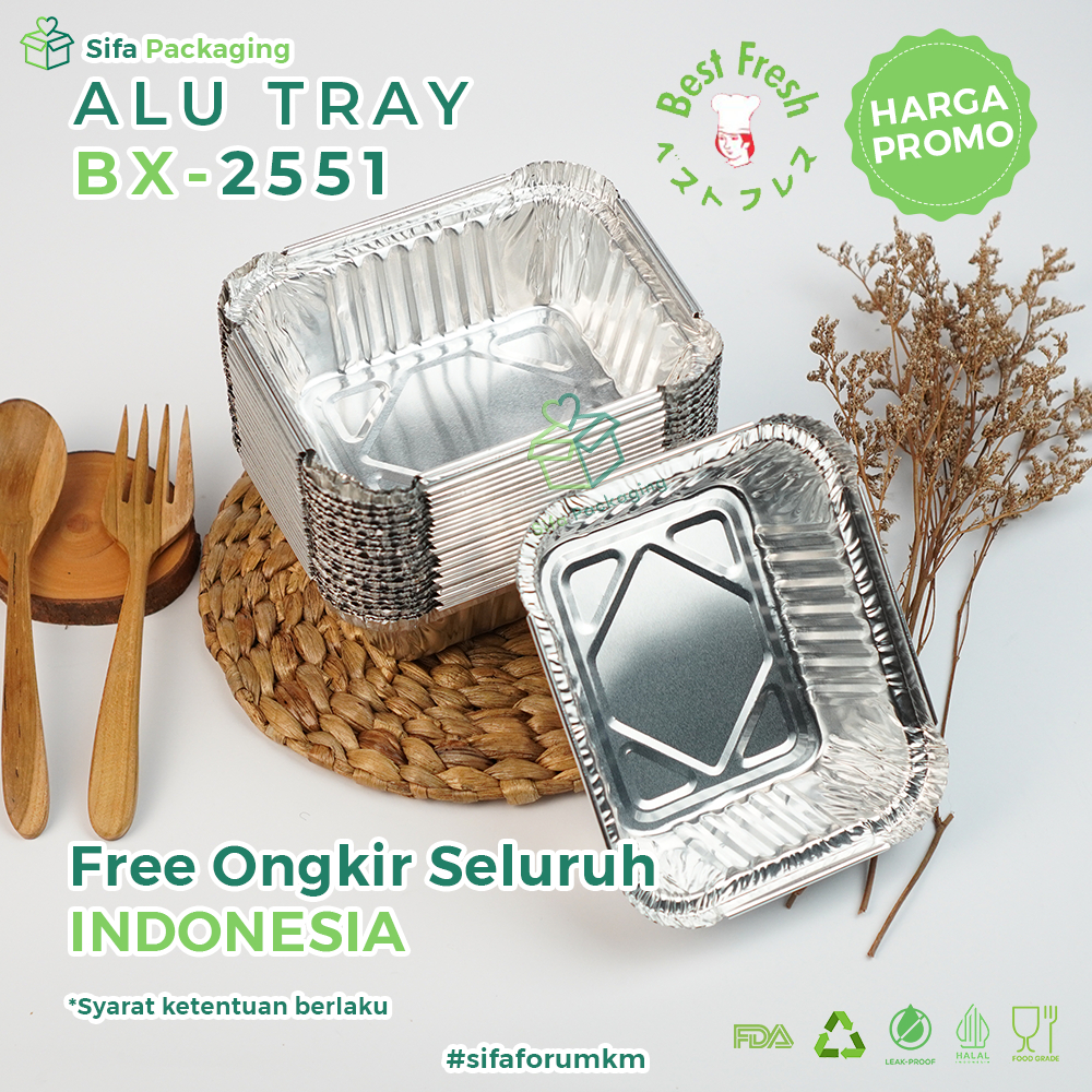 Jual Alumunium Foil Tray Cup BX 2551 + Tutup Spaghetti Brulee Mentai Rice Dimsum Mentai Macaroni ...