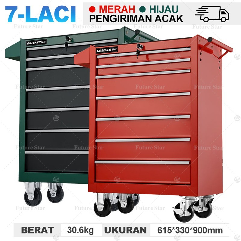 Jual Cabinet Tool Trolley Bengkel Rak 7 Laci Susun 7 Drawer Toolkit Box Storage Rolling Tool ...