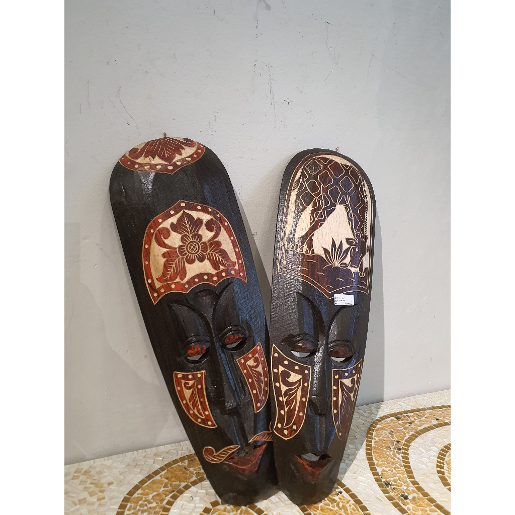 Jual Topeng Batik Dengan Ukiran jerapah Untuk Hiasan Dinding UK 50 cm ...