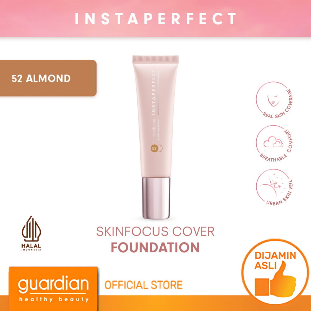 Jual Instaperfect Skinfocus Cover Foundation 52 Almond 30Ml (Real Skin High Coverage, Breathable ...