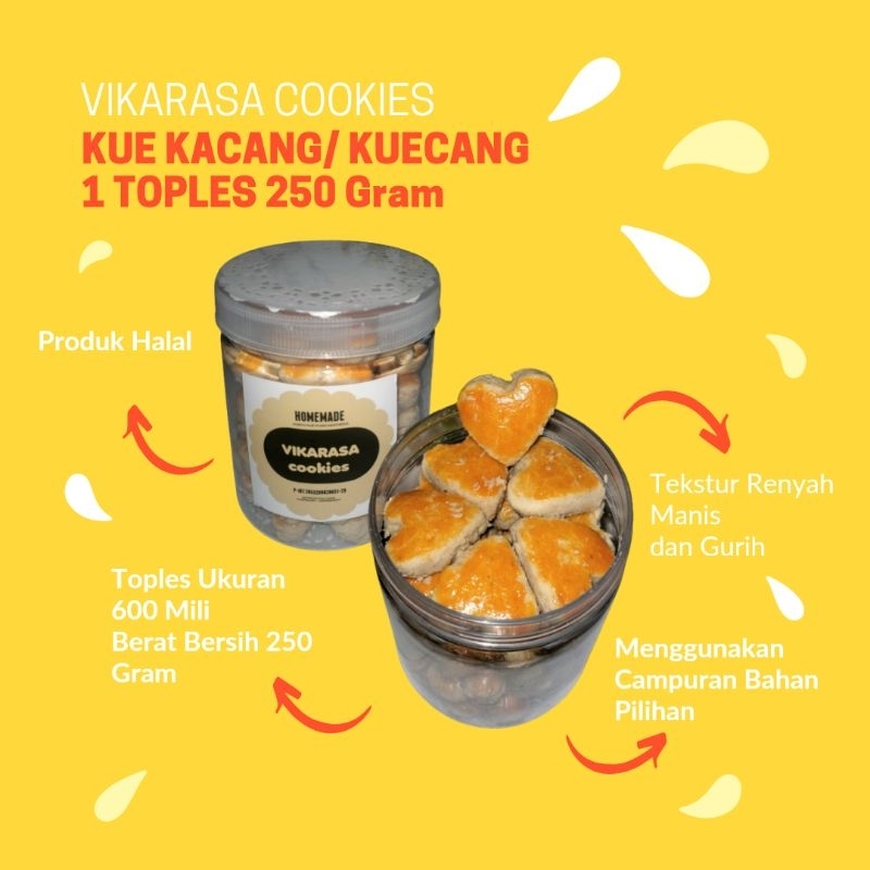Jual 1 Toples KUE KACANG/KUECANG VIKARASACOOKIES Snack | Shopee Indonesia