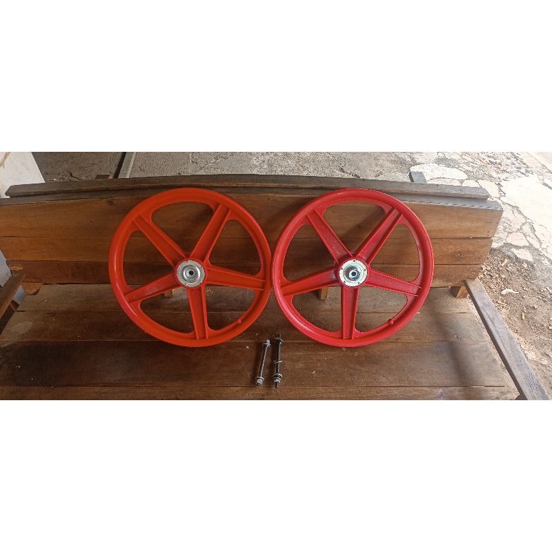 Jual Velg Sepeda BMX Bintang Lurus Uk ring 20 Sepasang Merah | Shopee ...