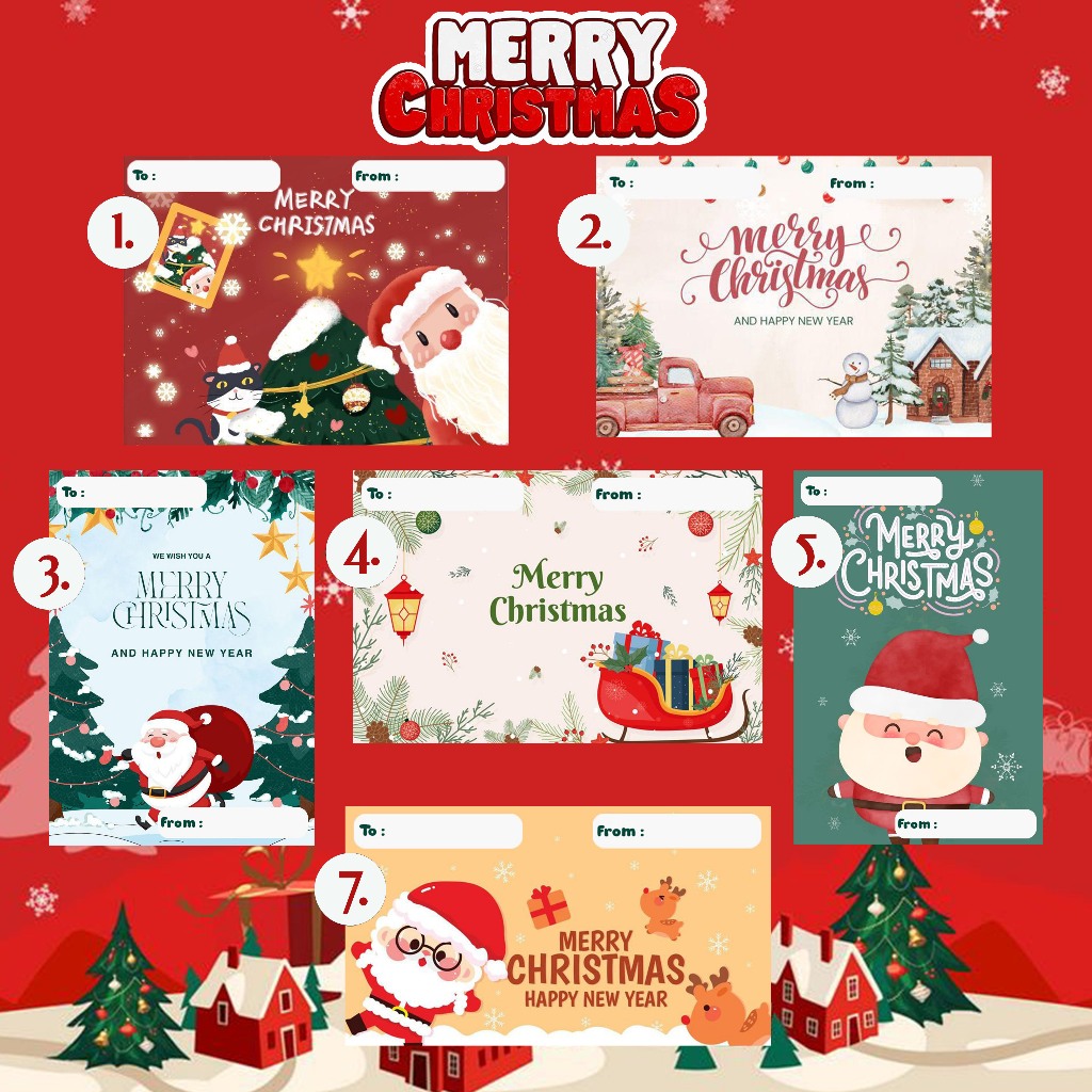 Jual Kartu Ucapan Natal / Merry Christmas / Greetings Card | Shopee ...